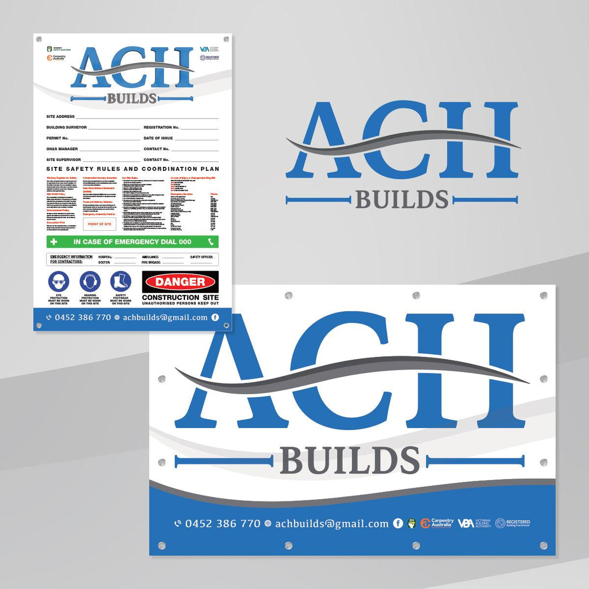 Alternate Size (Medium & Large) Branding & Site Safety Signage Pack ...