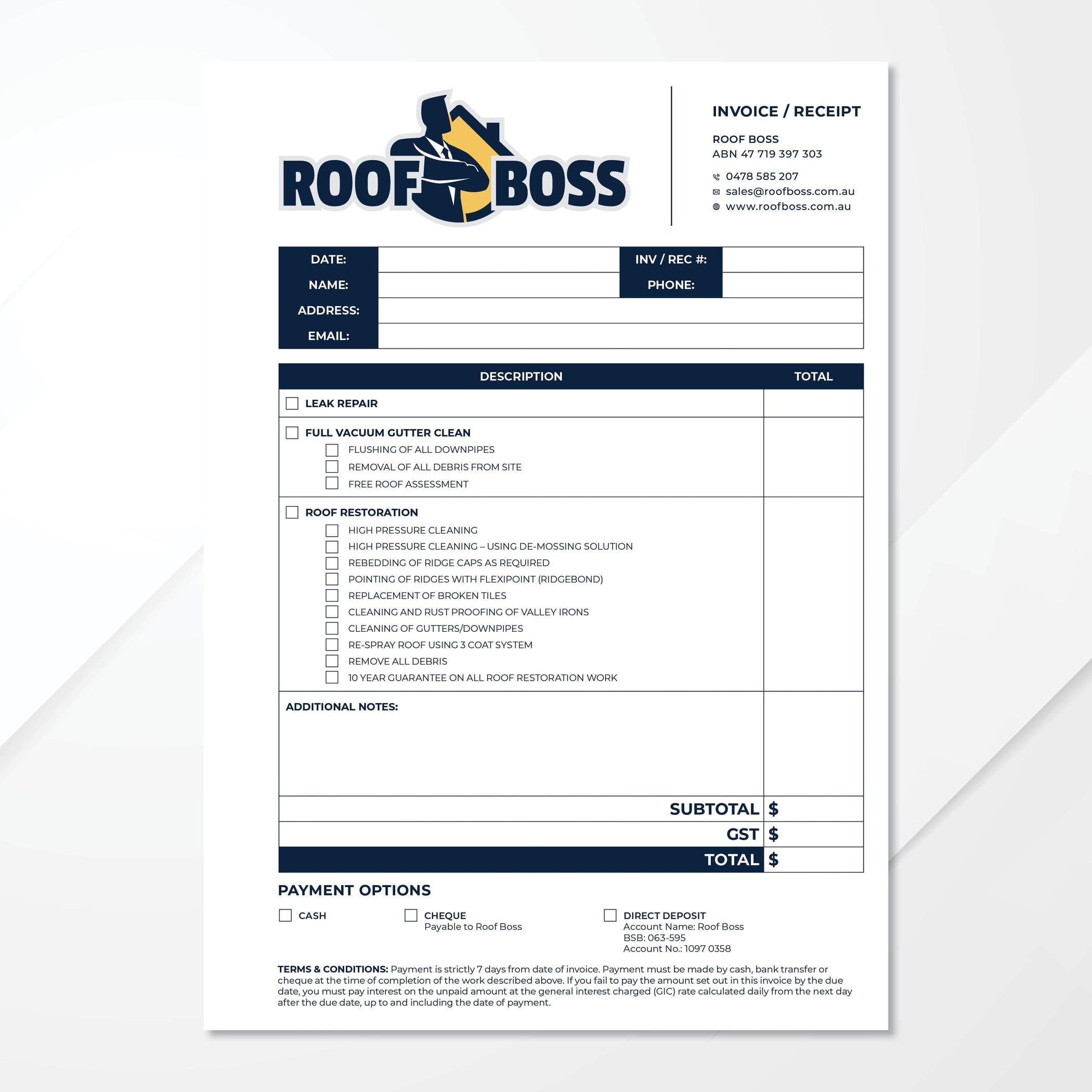 Custom A4 Carbonless Invoice Books for Tradies — Tradie Packs