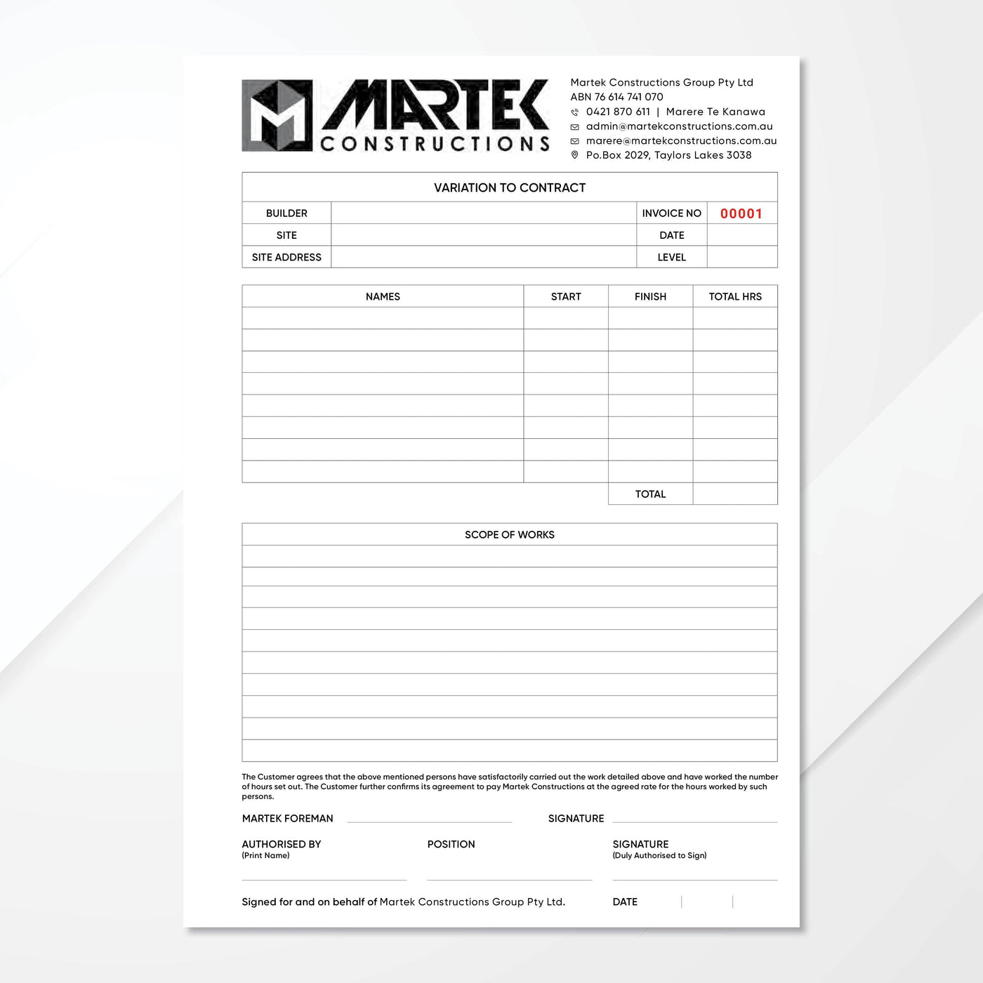 Custom A4 Carbonless Invoice Books for Tradies — Tradie Packs