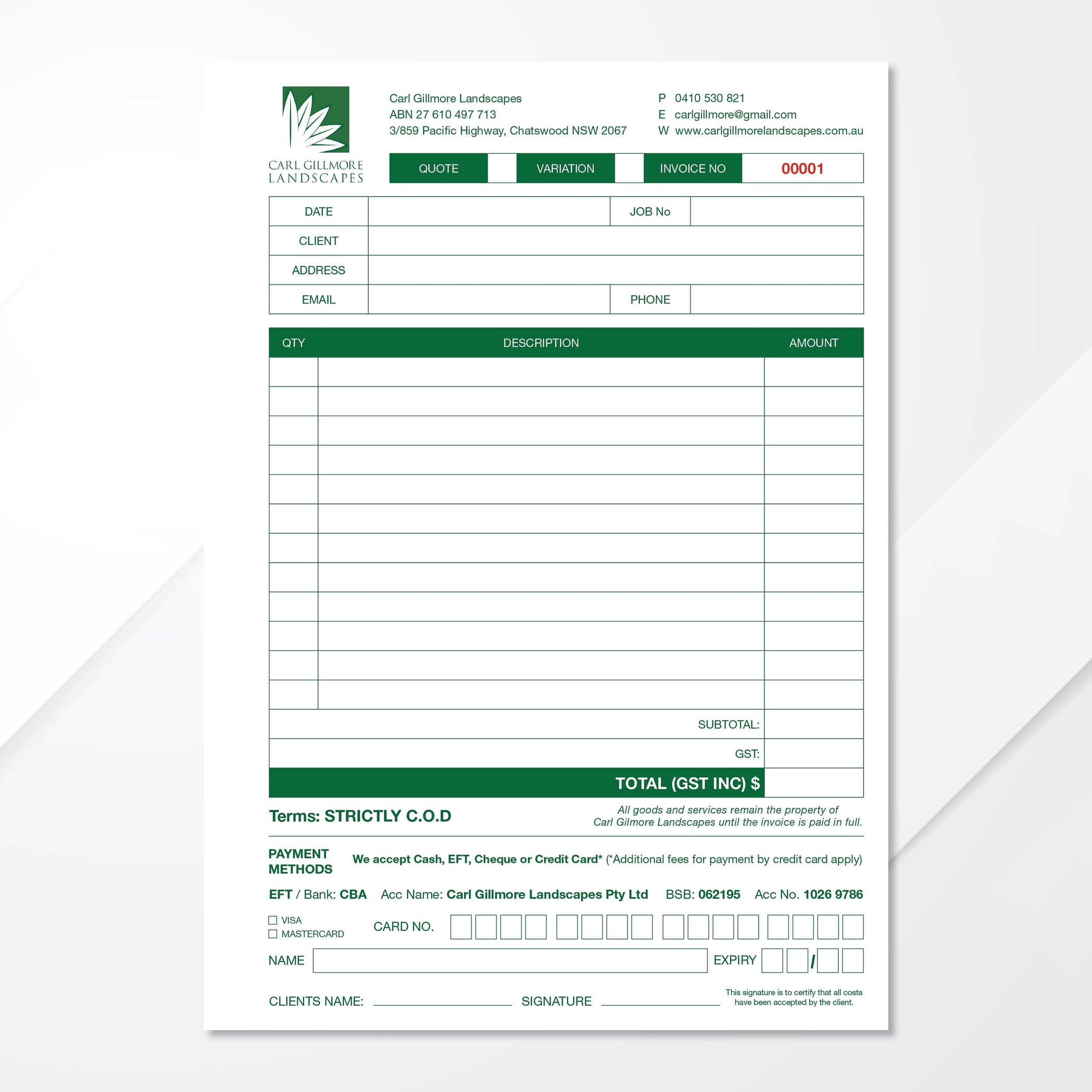 Custom A4 Carbonless Invoice Books for Tradies — Tradie Packs
