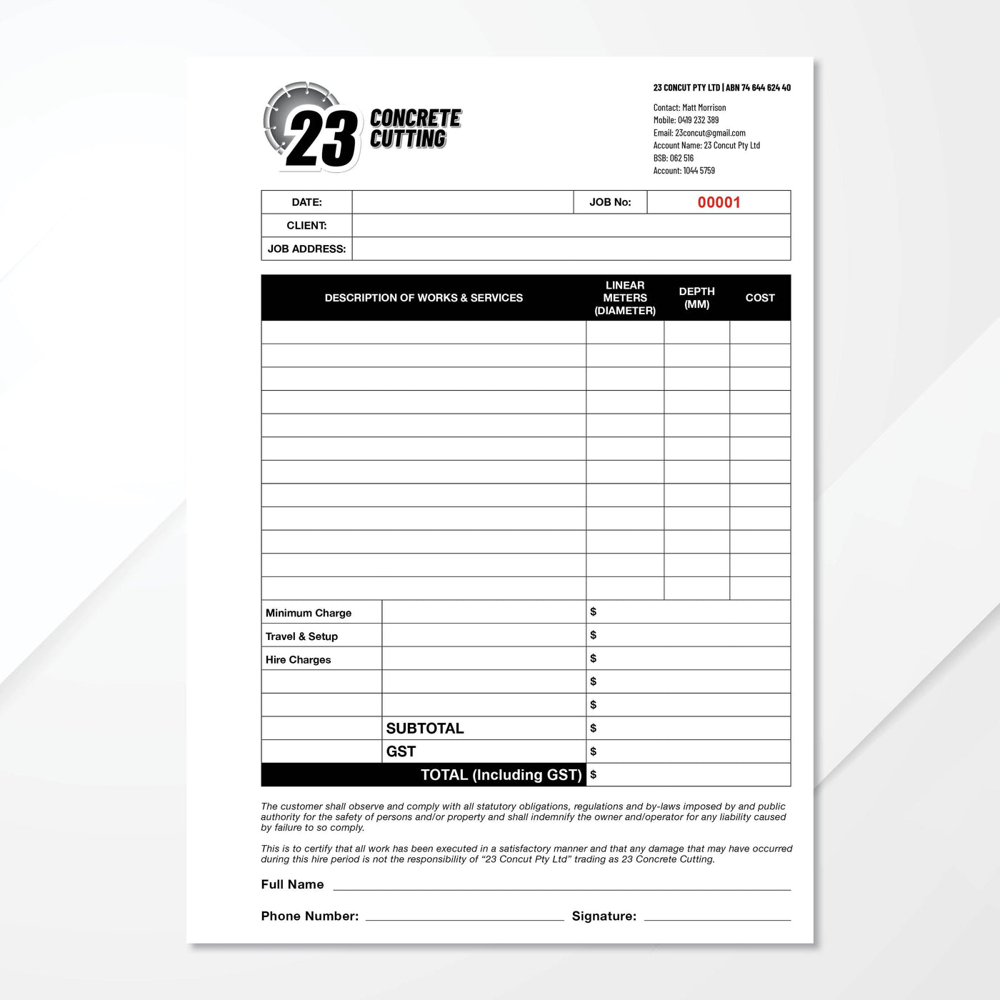 Custom A4 Carbonless Invoice Books for Tradies — Tradie Packs