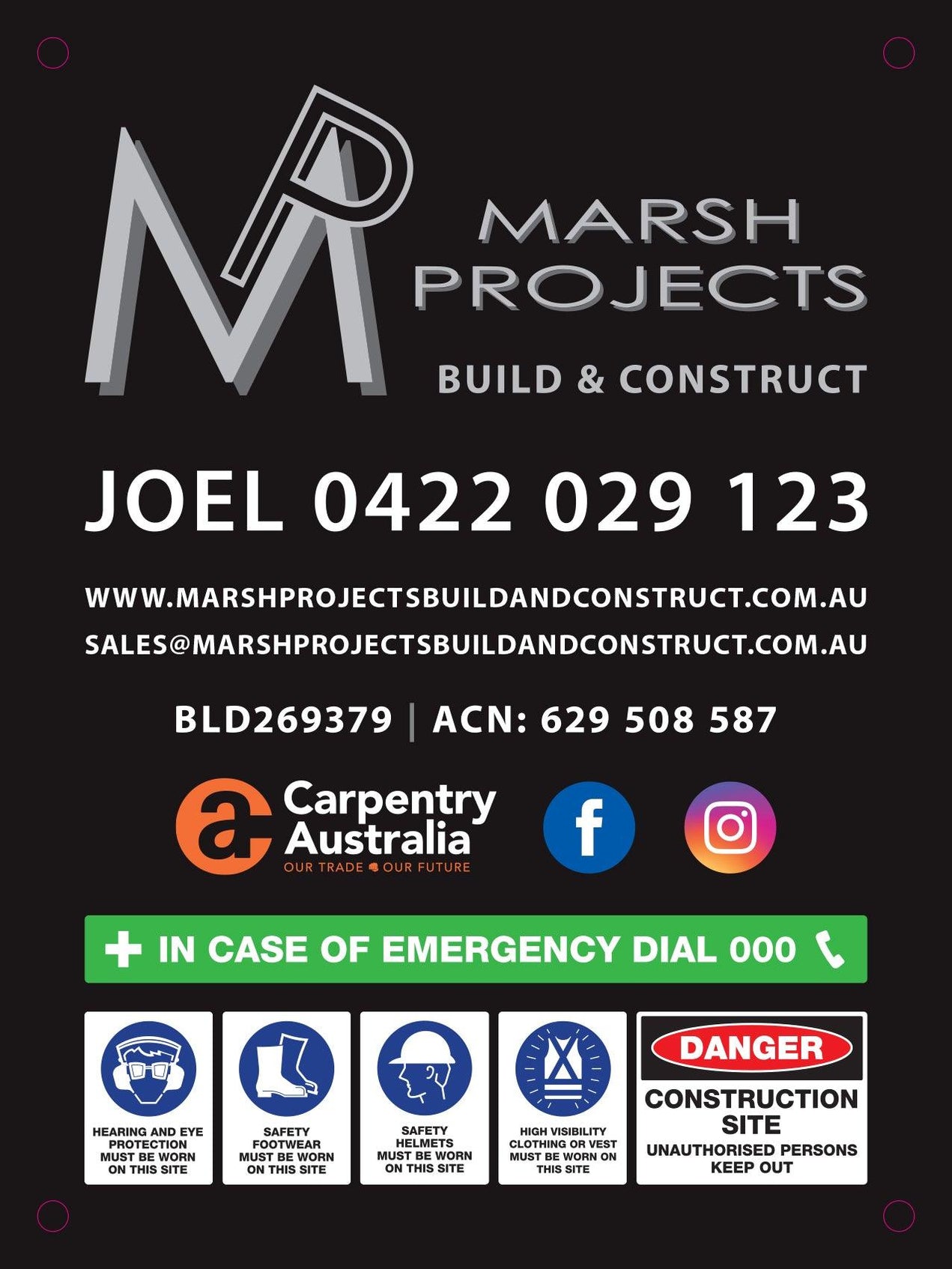 Small Rectangle Corflute Signs Printing | Site Signage — Tradie Packs