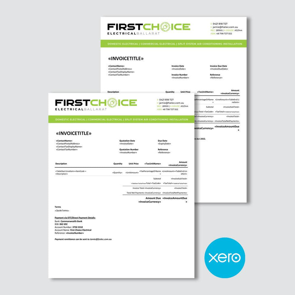 Xero templates | Custom Invoice Templates — Tradie Packs